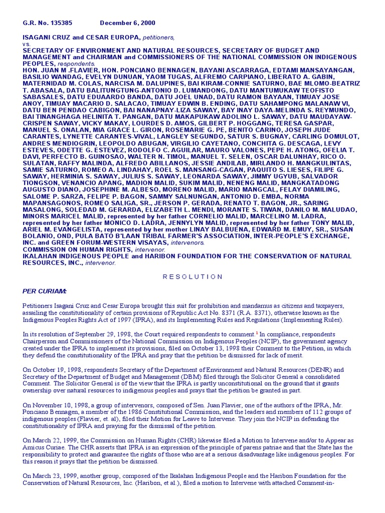 Isagani Cruz vs. Denr | PDF | Government Information | Justice