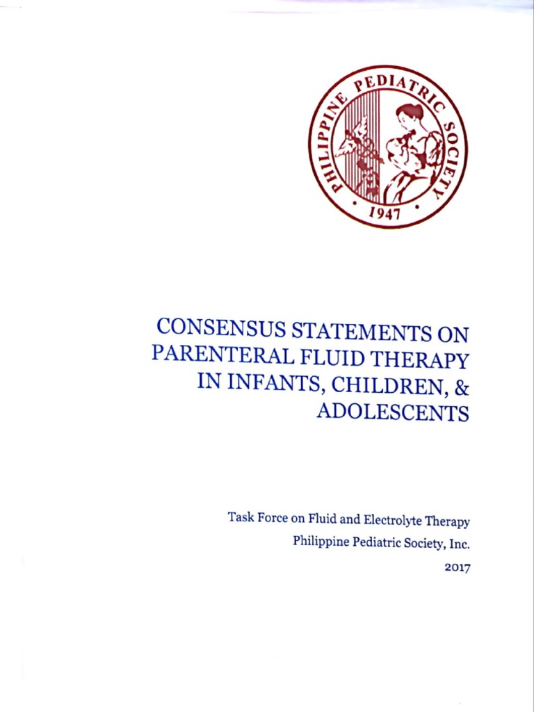 Consensus Statements On Parenteral Fluid Therapy in Infants, Children ...
