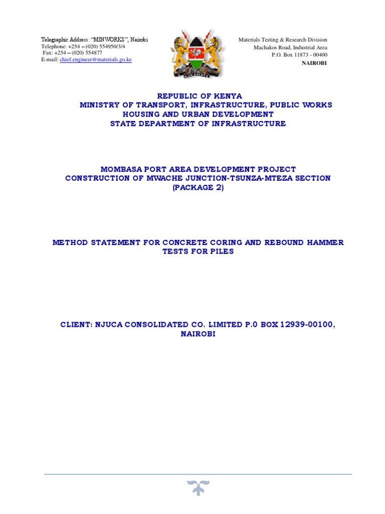 Method Statement For Concrete Core Cutting | PDF | Concrete | Civil Engineering