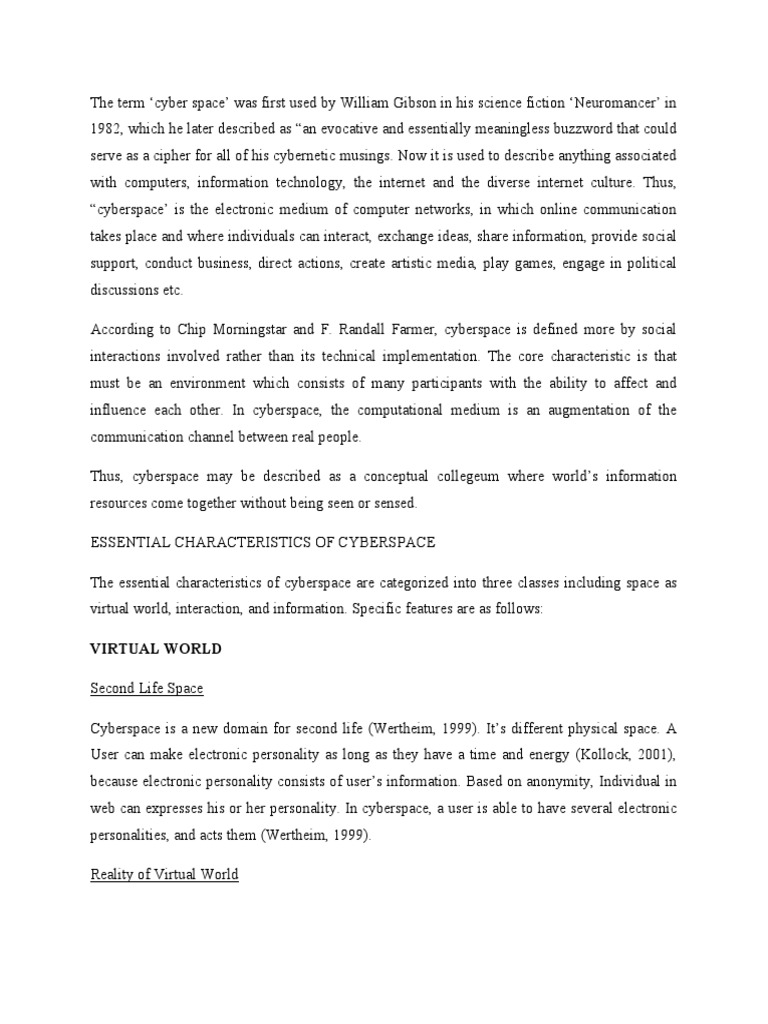 Cyber Space | PDF | Cyberspace | World Wide Web