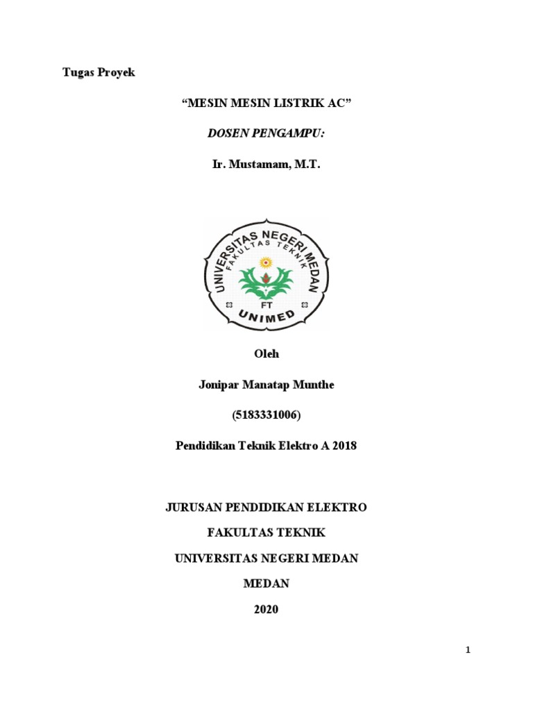 Tugas Projek MESIN MESIN AC-1 | PDF