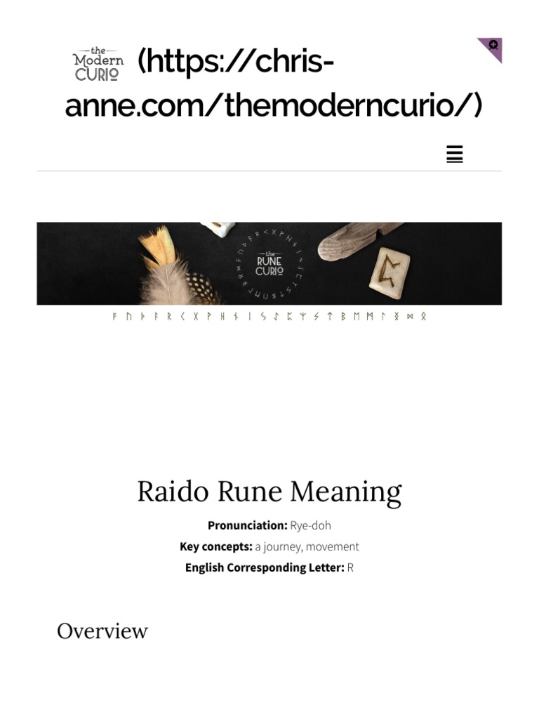 Raido Rune Meaning The Modern Curio | PDF