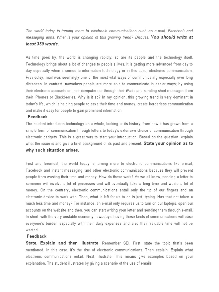 MUET Sample Essay | PDF | Telecommunication | Communication