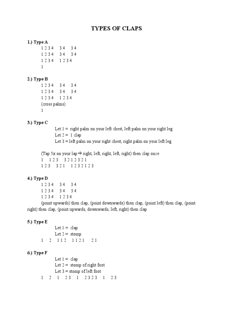 Types of Claps | PDF