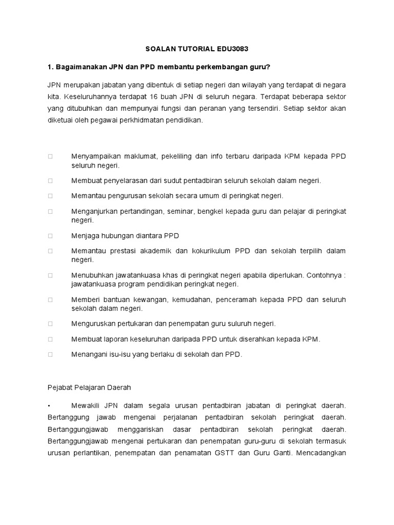 EDUP 3083-Soalan Tutorial | PDF