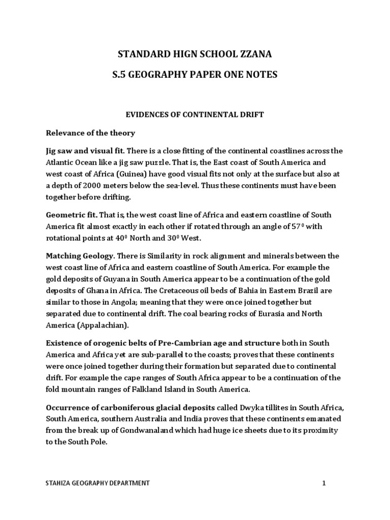 S.5 Geog 1 Notes PDF | PDF | Plate Tectonics | Igneous Rock