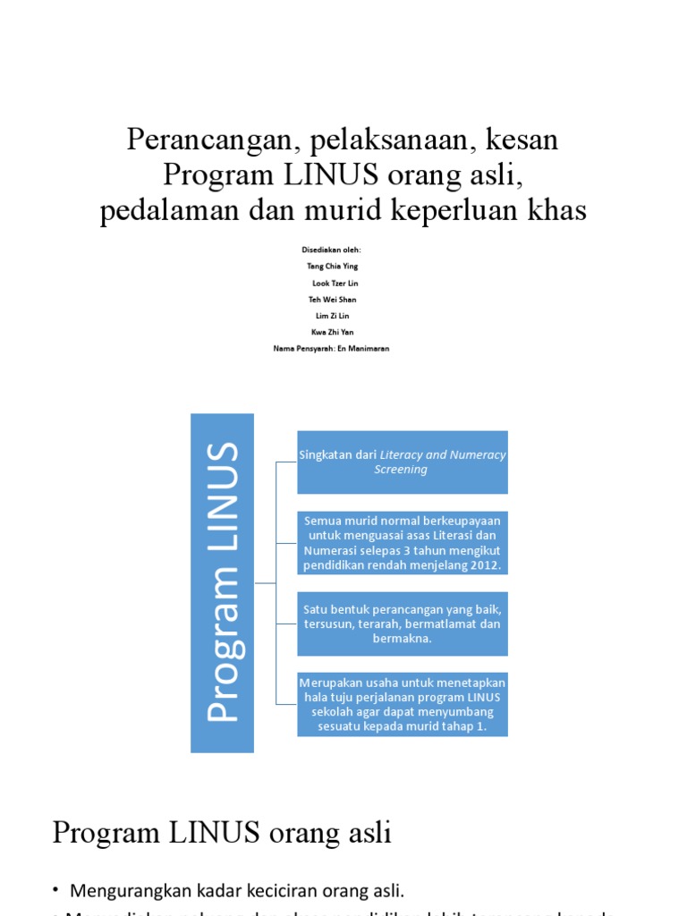Perancangan, Pelaksanaan, Kesan Program LINUS Orang | PDF