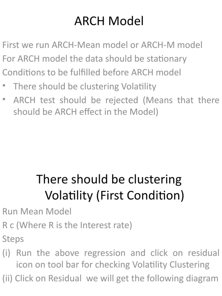 ARCH and GARCH Model | PDF | Coefficient Of Determination | Regression ...