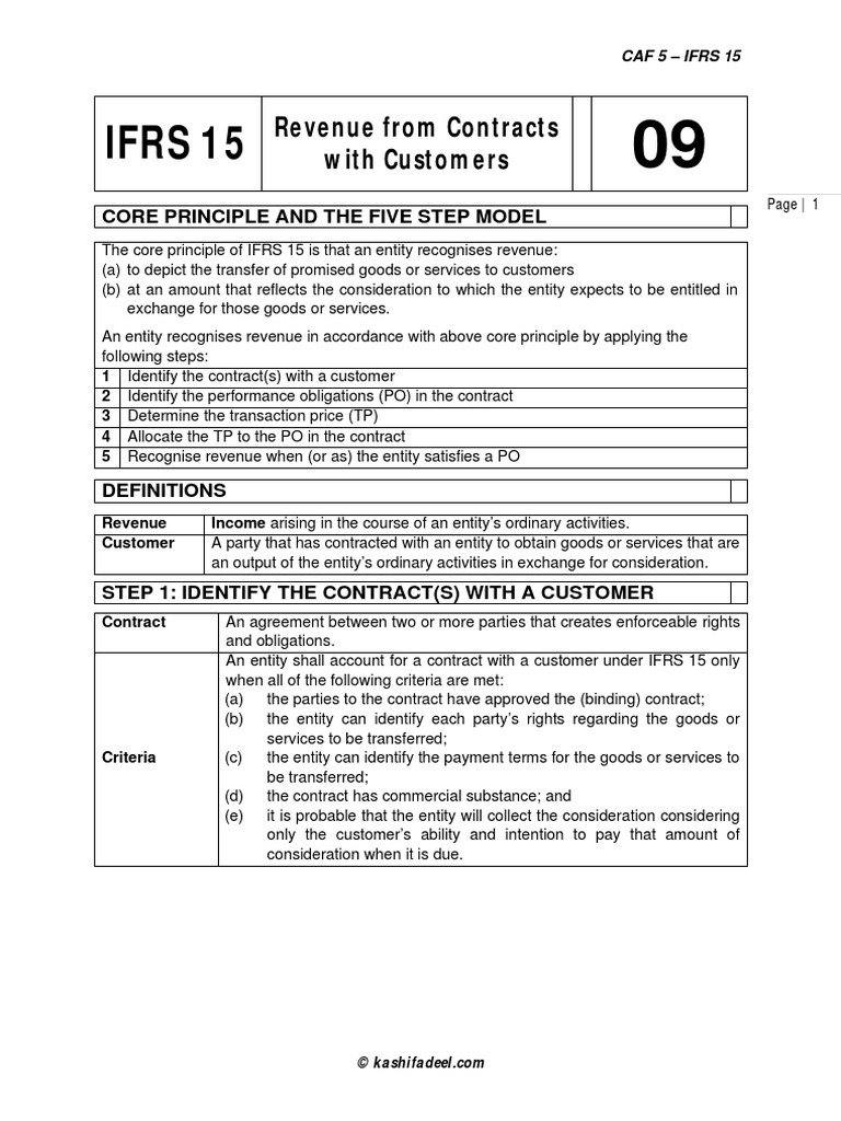 Ifrs 15: Revenue From Contracts With Customers | PDF | International ...