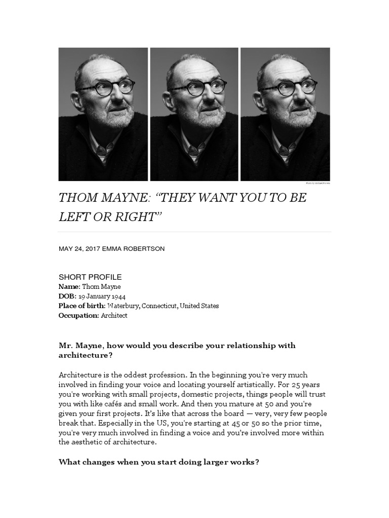 Thom Mayne | PDF | Psychological Concepts