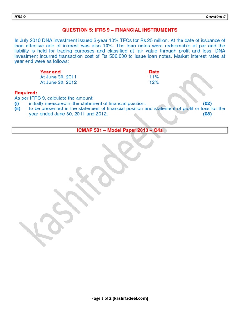 Question 5: Ifrs 9 - Financial Instruments | PDF | Business