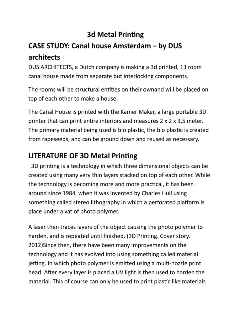3d Metal Printing CASE STUDY: Canal House Amsterdam - by DUS Architects ...