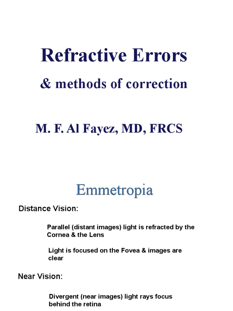 Refractive Errors: & Methods of Correction | PDF | Glasses | Natural ...