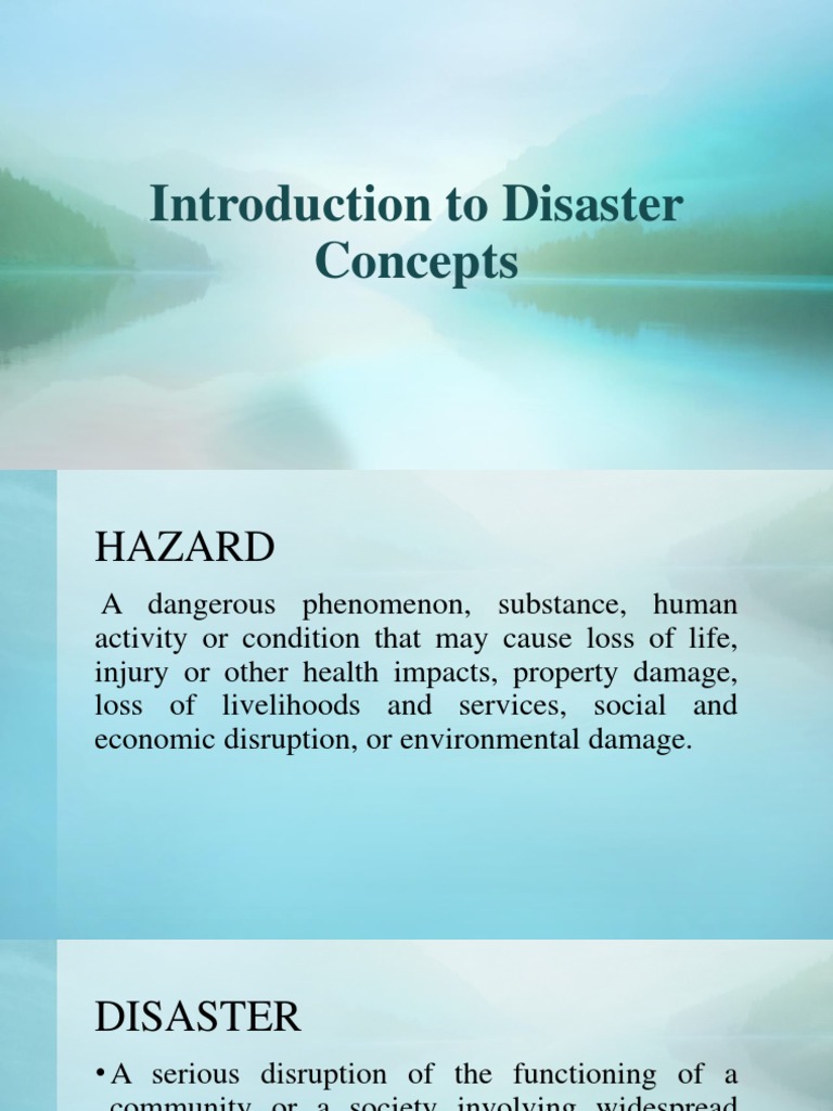 An Introduction to Key Concepts Related to Disaster Risk: Hazard ...