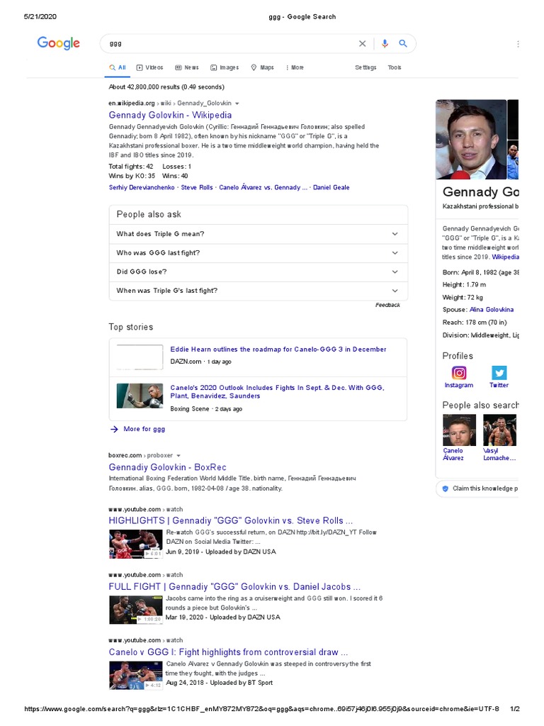 GGG - Google Search | PDF | Combat Sports | Sports