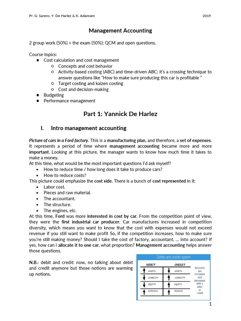 Management Accounting | PDF | Management Accounting | Debits And Credits