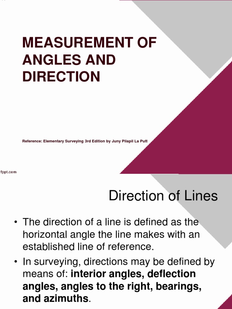 Surveying: Angles and Directions Explained | PDF | Angle | Azimuth
