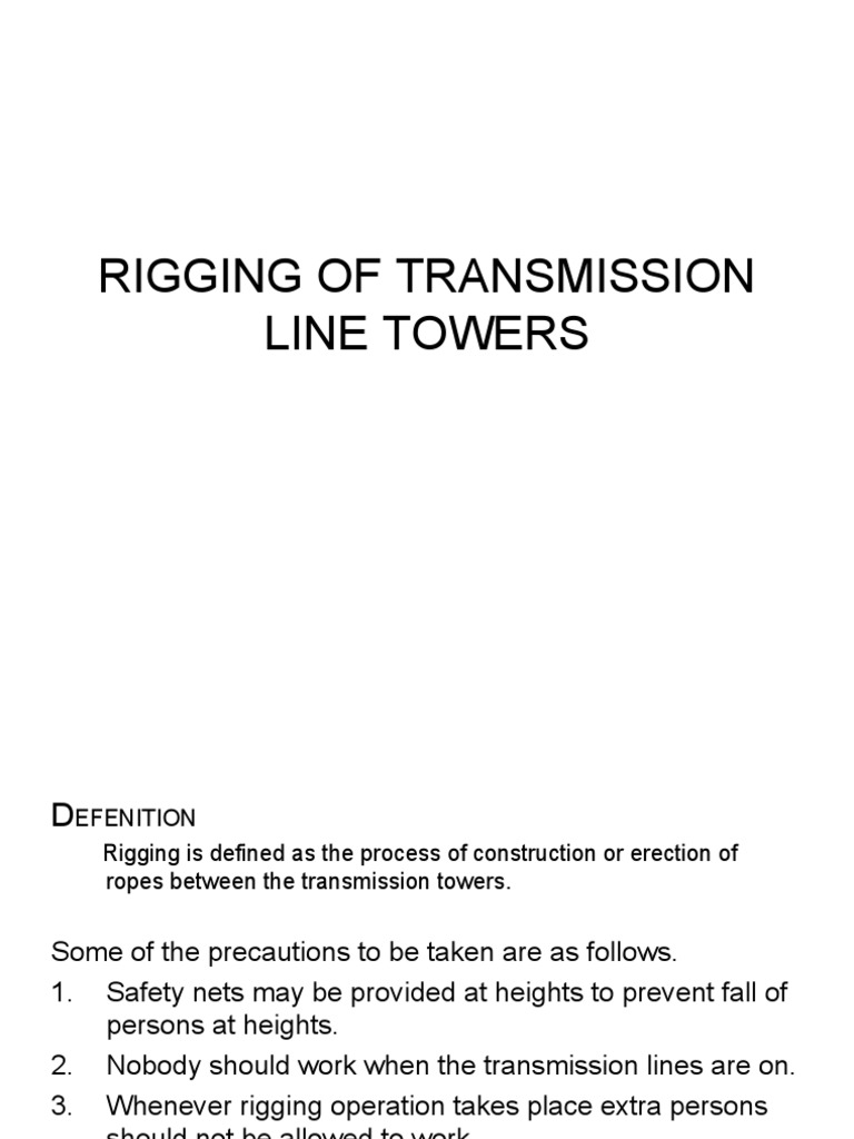3.2 Rigging of Transmission Line Towers | PDF