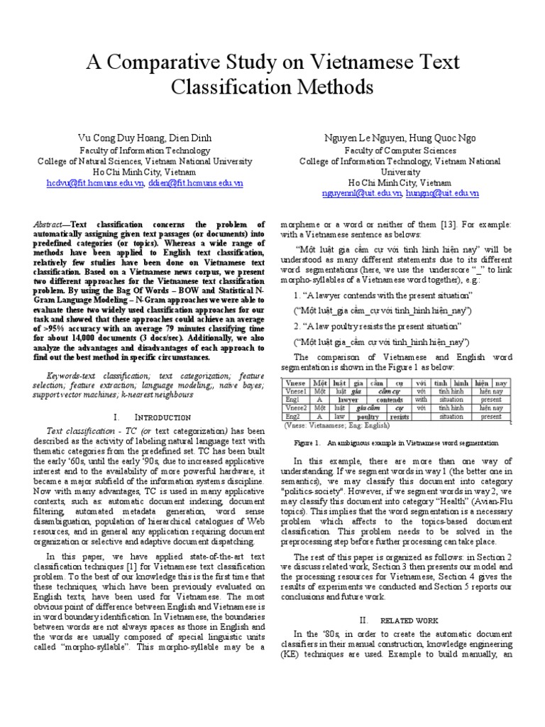 Vietnamese Text Clasification | PDF | Statistical Classification | Machine Learning