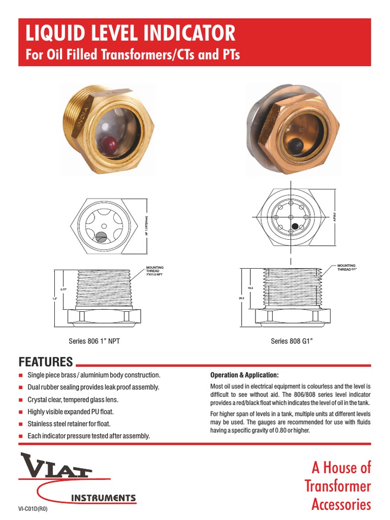 Prismatic Oil Level Gauge | Download Free PDF | Transformer ...