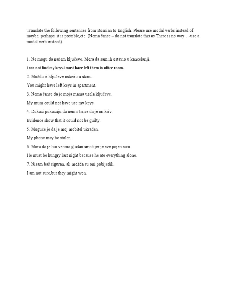 Translation Exercises | PDF