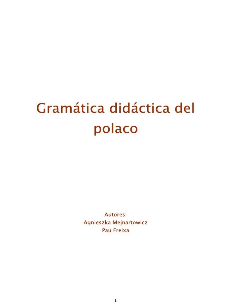 Gramatica Polaco PDF | PDF | Género gramatical | Clasificación cientifica