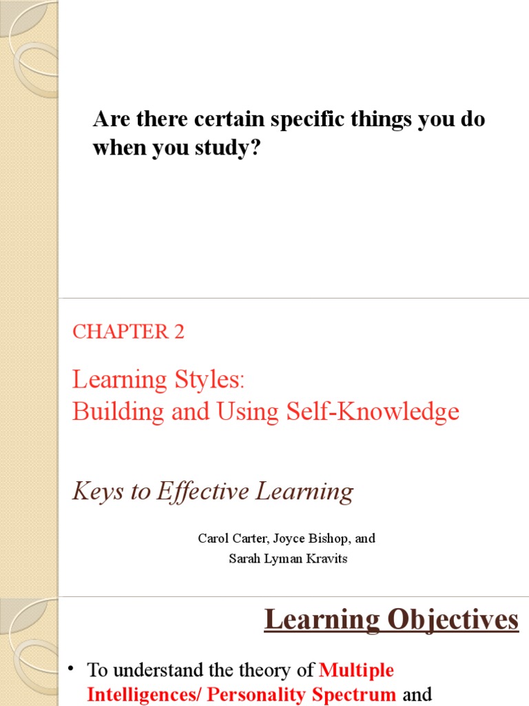Chapter 2 - Learning Styles | PDF | Emotional Intelligence ...