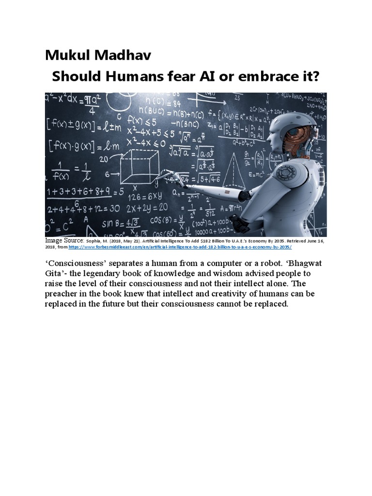 Mukul Madhav Should Humans Fear AI or Embrace It?: Image Source | PDF ...