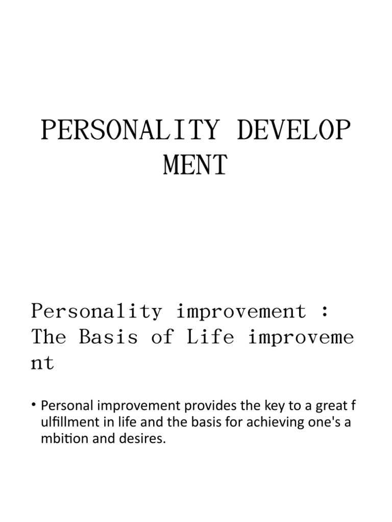 Personality Develop Ment | PDF