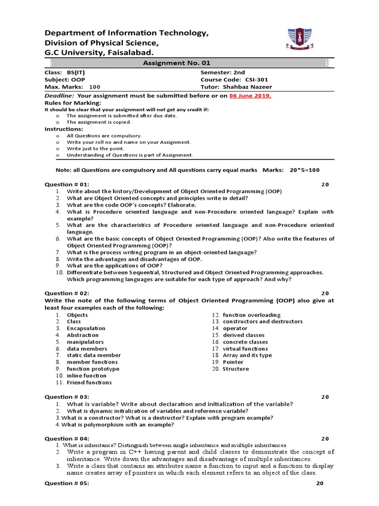 Department of Information Technology, Division of Physical Science, G.C University, Faisalabad ...