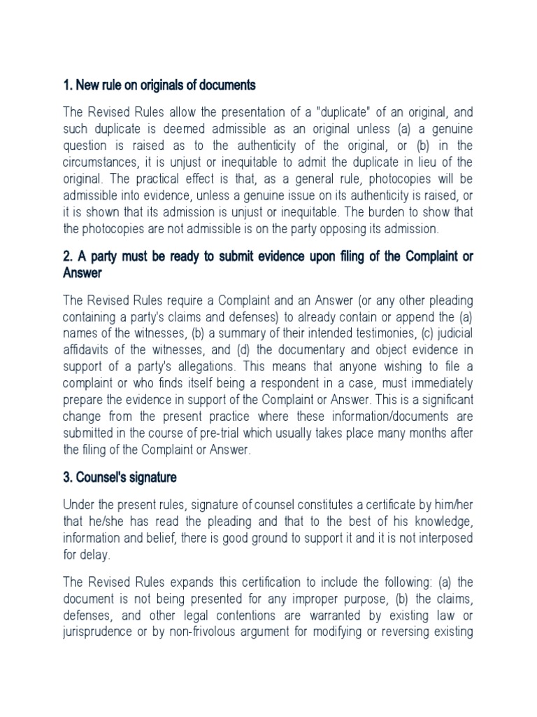 10 Notable Changes Introduced by The Revised Rules (2020) | PDF ...