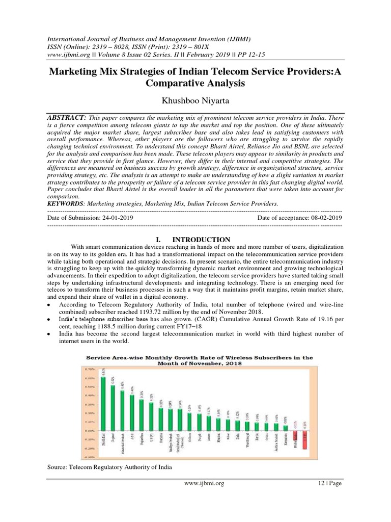 Marketing Strategies of Telecom Sector | PDF | Telecommunication ...