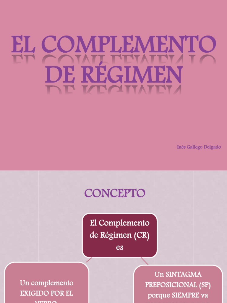 El Complemento de Regimen | PDF | Preposición y Postposición | Verbo