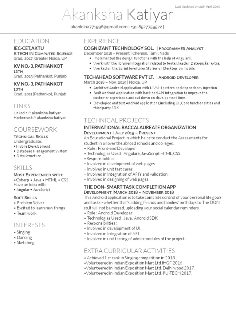 Akanksha Katiyar: Education Experience | PDF | Application Software | Android (Operating System)