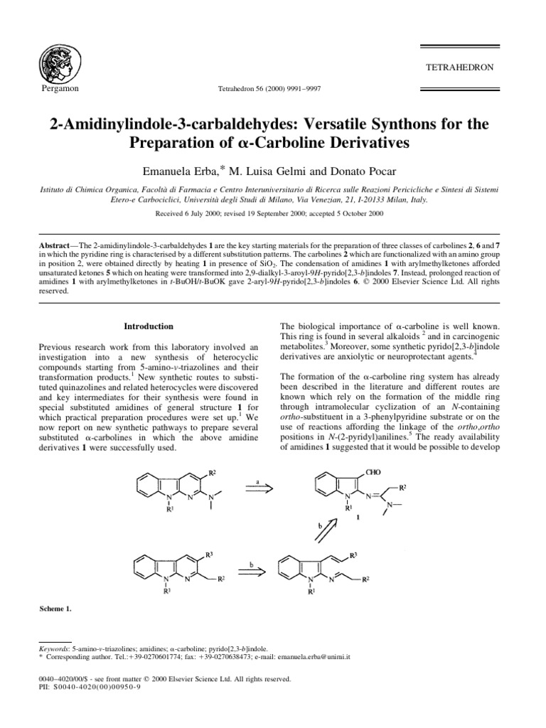 2-Amidinylindole-3-Carbaldehydes: Versatile Synthons For The ...