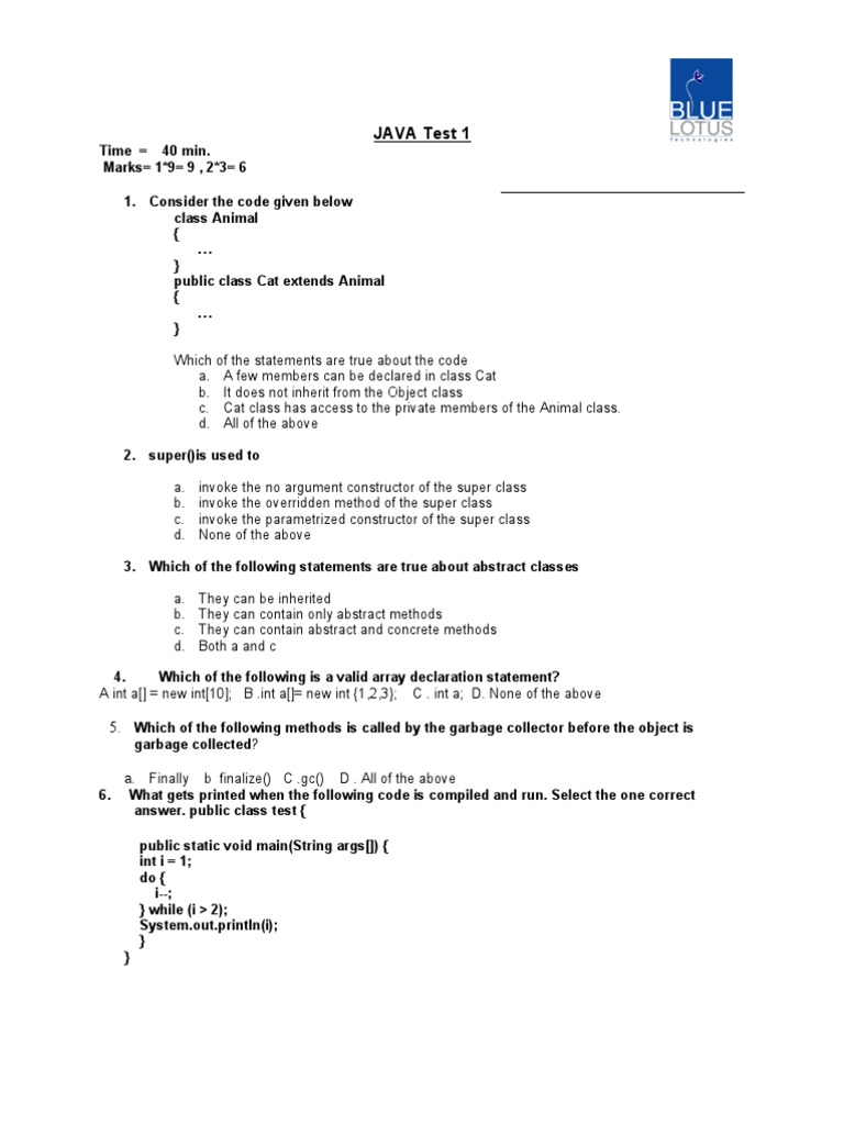 Assessment 1 Questions Java Pdf Method Computer Programming C Programming Language
