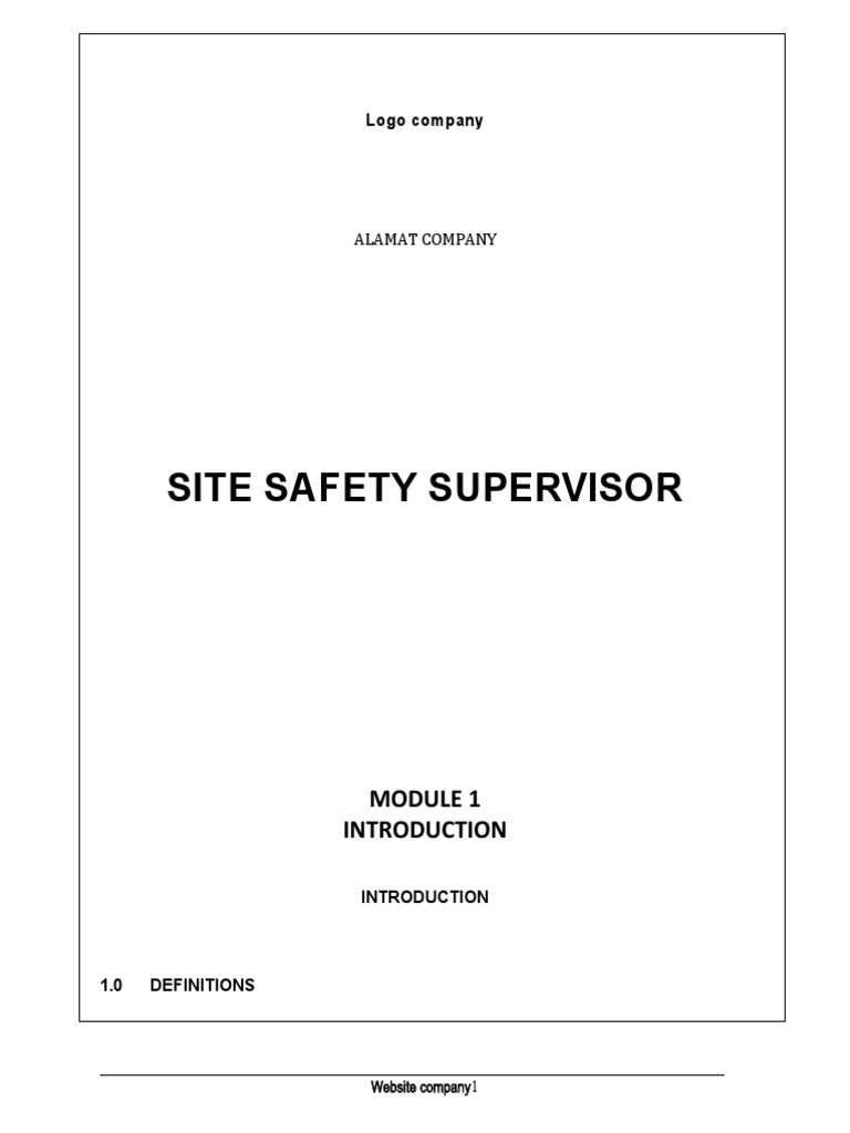 Site Safety Supervisor Guidelines | PDF | Occupational Safety And ...