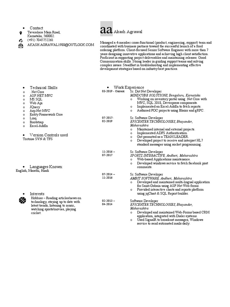 Contact Akash Agrawal Pdf Modelviewcontroller Programmer 4319