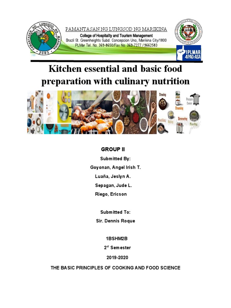 Kitchen Essential and Basic Food Preparation With Culinary Nutrition ...