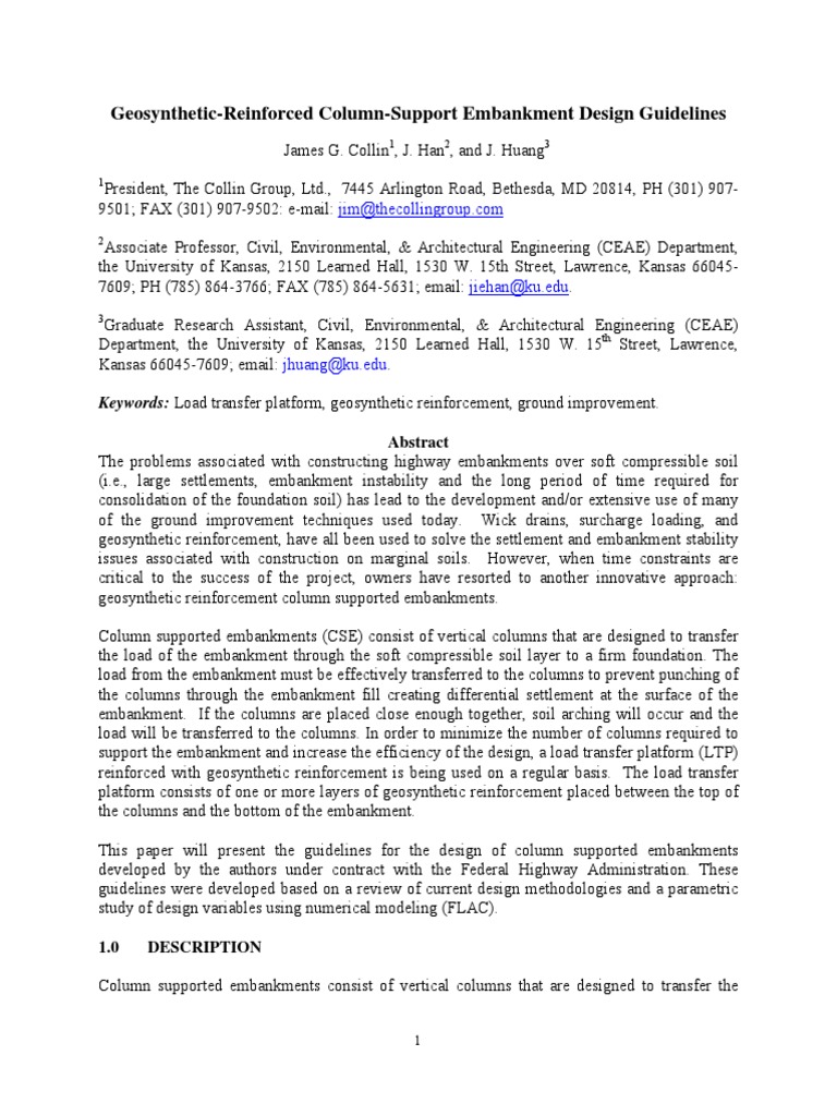 Geosynthetic-Reinforced Column-Support Embankment Design Guidelines ...
