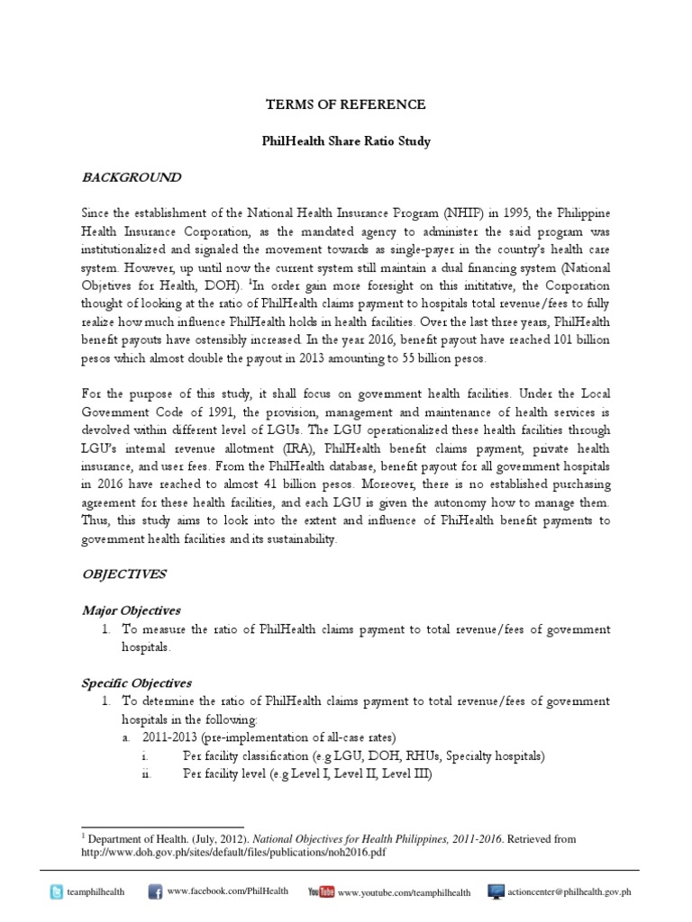2017 - TOR - PhilHealth Share Ratio | PDF