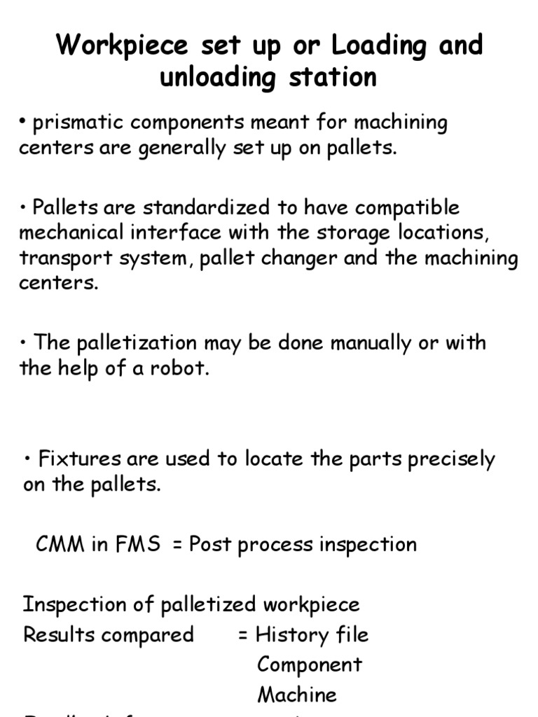 Workpiece Set Up or Loading and Unloading Station | PDF | Pallet ...