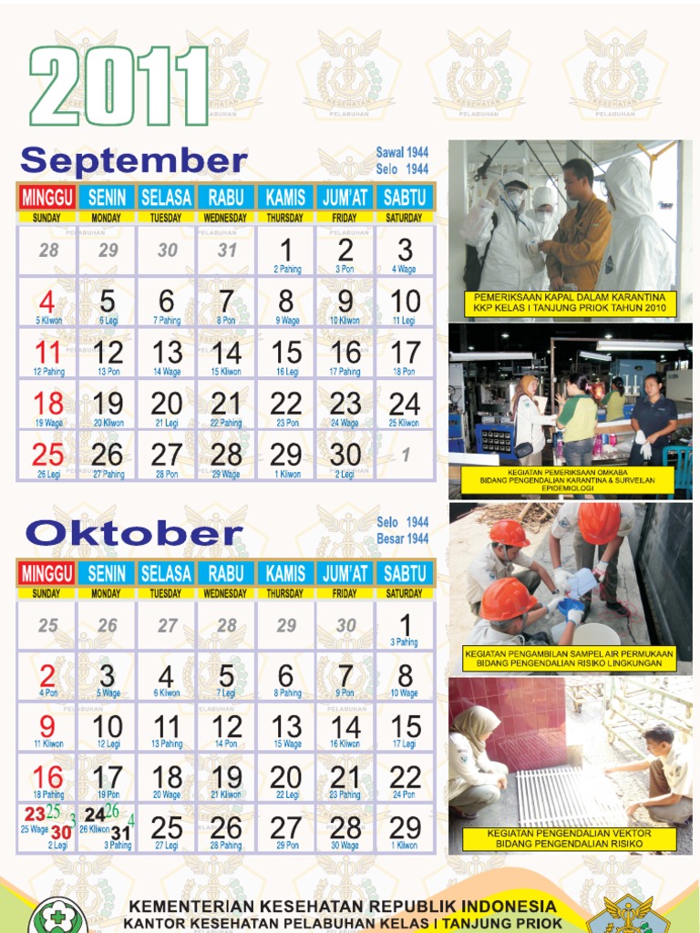 Kalender 2011: Weton September y Octubre | PDF