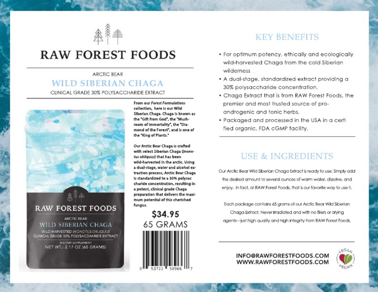 Artic Bear Wild Siberian Chaga Extract Quick Facts | PDF