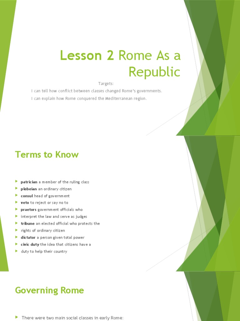 Lesson 2 Rome As A: Republic | PDF | Punic Wars | Ancient Carthage