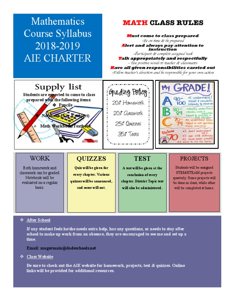 Mathematics Course Syllabus | PDF