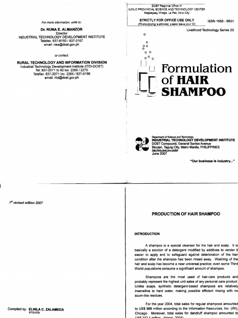 Formulation of Hair Shampoo PDF | PDF