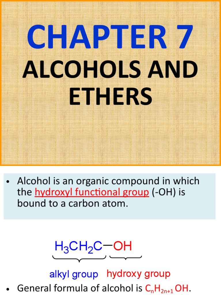Alcohols and Ethers | PDF | Alcohol | Ether