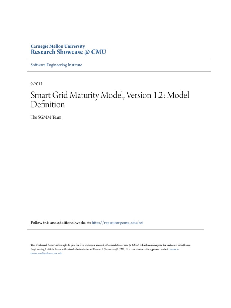 Smart Grid Maturity Model, Version 1.2 - Model Definition | PDF | Smart Grid | Electrical Grid