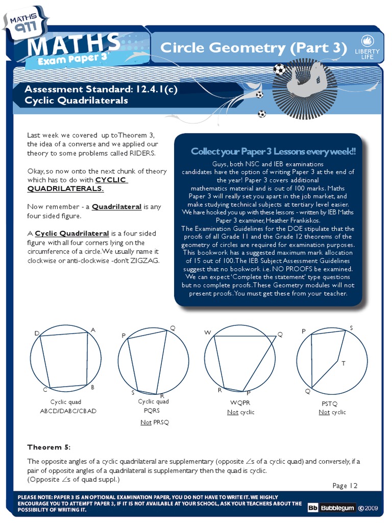 Circle Geometry Part 3 | PDF | Circle | Perpendicular